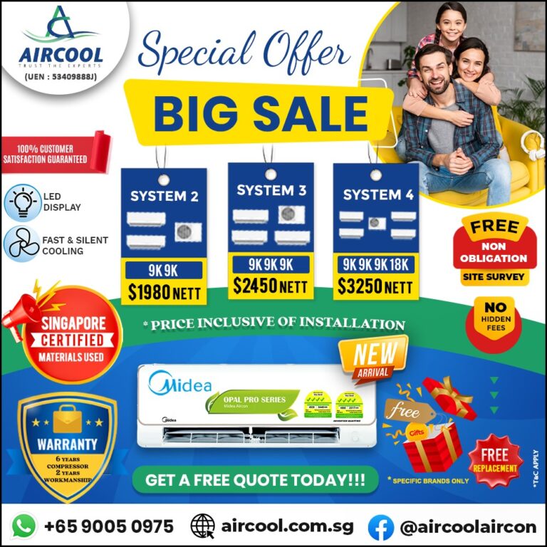 Aircon Promotion For Daikin, Mitsubishi, Midea, Panasonic | Aircool